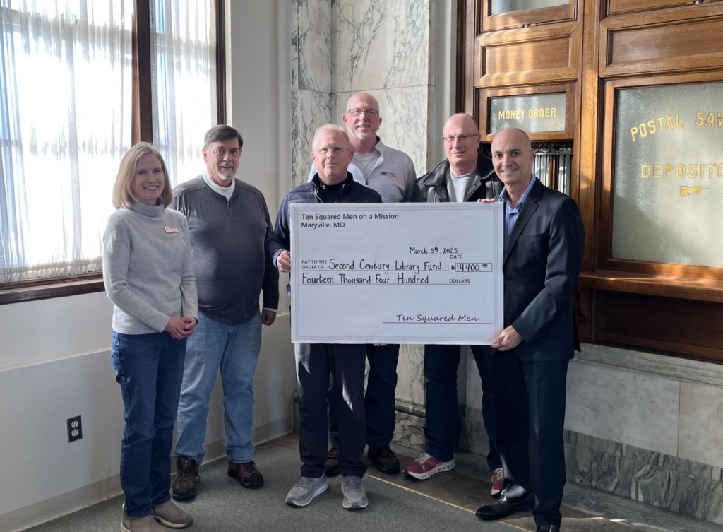 10 Squared Men helps library complete goal - Nodaway News